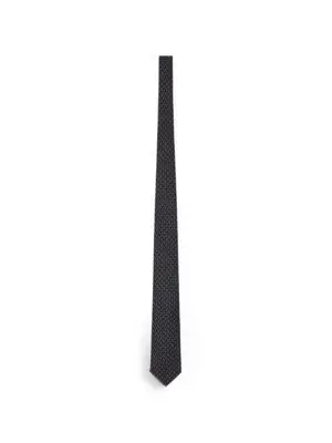 LARDINI Patterned Silk Tie - Black