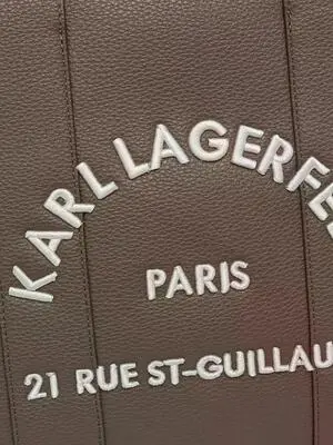 Karl Lagerfeld Logo-embroidered Pebbled Tote Bag