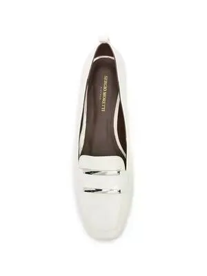 SERGIO MORETTI FIRENZE Metal-plaque Square-toe Loafers