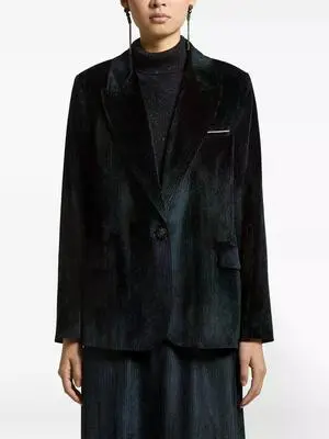 Peserico Corduroy Single-breasted Jacket - Blue