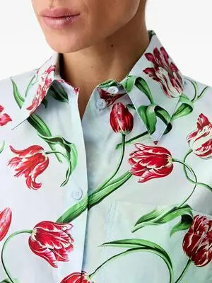 Kenzo Floral-print Cropped Shirt