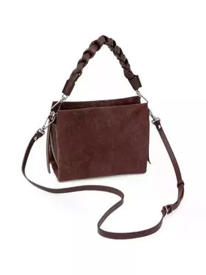 COCCINELLE Boheme Small Braided-handle Suede Shoulder Bag - Brown