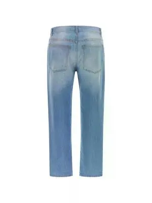 Moschino Logo-patch Straight-leg Jeans - Blue