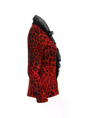 Dolce & Gabbana Leopard-print Ruffled Blouse
