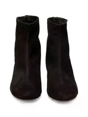 POCHE PARIS Suede Block-heel Ankle Boots