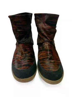 ISABEL MARANT VINTAGE Tiger-print Wedge Ankle Boots