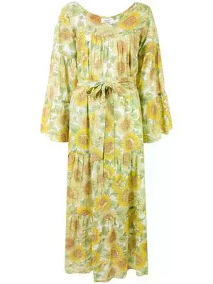 BAMBAH Sunflower Print Kaftan Dress - Multicolour