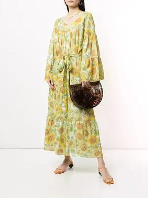 BAMBAH Sunflower Print Kaftan Dress