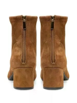 POCHE PARIS Suede Rear-zip Ankle Boots