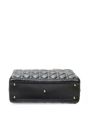 Dior Lady Leather Tote Bag - Black