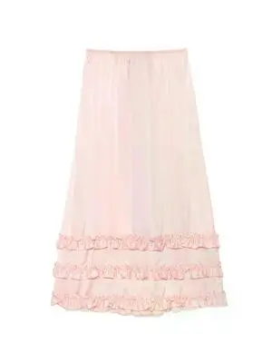 Simone Rocha Ruffled Tiered Maxi Skirt - Pink