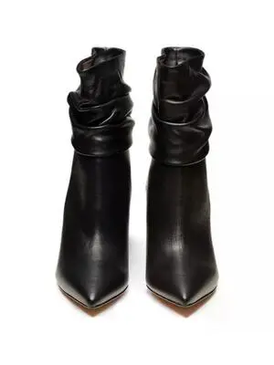 POCHE PARIS Slouchy Pointed-toe Ankle Boots