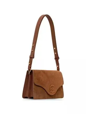 COCCINELLE Logo-embossed Suede Shoulder Bag