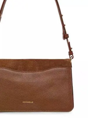 COCCINELLE Logo-embossed Suede Shoulder Bag