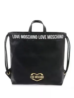 Moschino Logo-print Heart-motif Tote Bag - Black