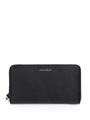 COCCINELLE Grained-leather Zip-around Wallet - Black