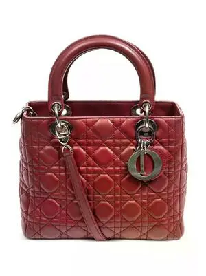 Dior Lady Cannage Tote Bag - Red