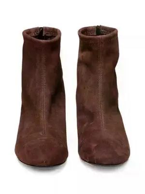POCHE PARIS Suede Block-heel Ankle Boots