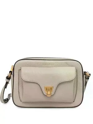 COCCINELLE Small Beat Grained Leather Shoulder Bag - Neutrals