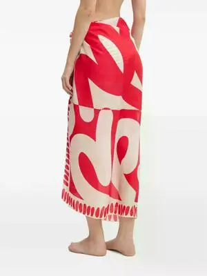 Bond Eye Abstract-print Tie-fastening Sarong