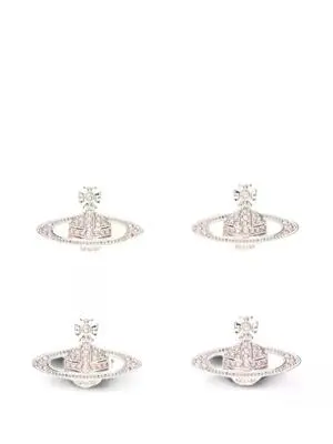 VIVIENNE WESTWOOD Bas Relief Rhinestone Earrings - Silver