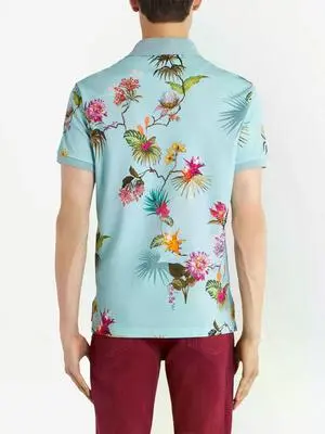Etro Floral-print Cotton Polo Shirt