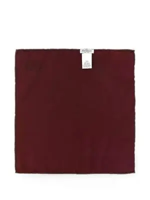 Brunello Cucinelli Solomeo Embroidered Silk Pocket Square - Red