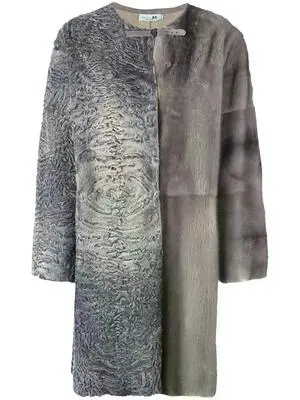 MANZONI 24 Patchwork Fur Coat - Grey