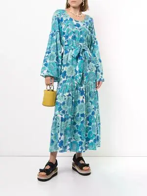 BAMBAH Sunflower Cotton Kaftan - Blue