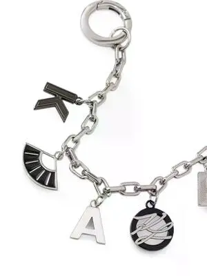 Karl Lagerfeld Logo-charm Chain Keyring - Silver