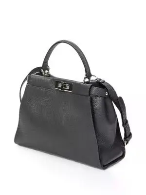 Fendi Peekaboo Leather Tote Bag - Grey
