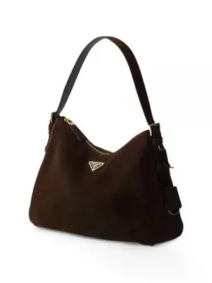 Prada Aimée Medium Suede Shoulder Bag