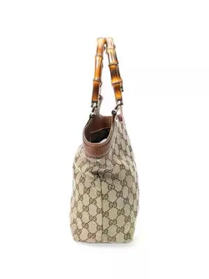 Gucci Bamboo Gg Canvas Tote Bag - Neutrals