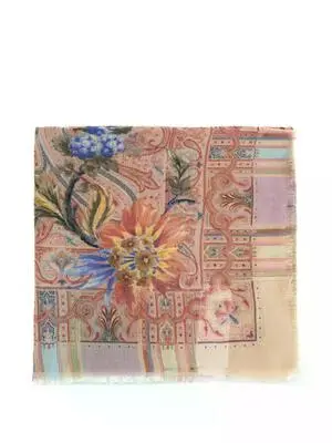 Etro Floral Paisley-print Scarf - Neutrals