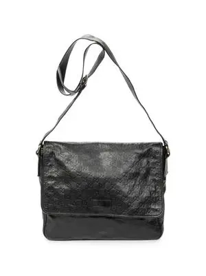 Gucci Large Guccissima Messenger Bag - Black