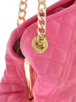 Moschino Logo-detail Quilted Shoulder Bag - Pink