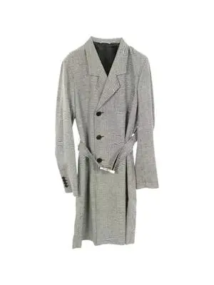 Dior Houndstooth-pattern Belted Coat