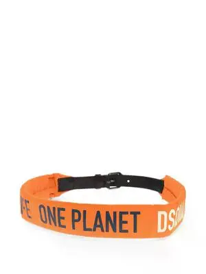 Dsquared2 Logo-print Leather-trim Belt