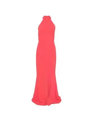 Nicole Miller Sleeveless Bow Detail Maxi Gown - Red