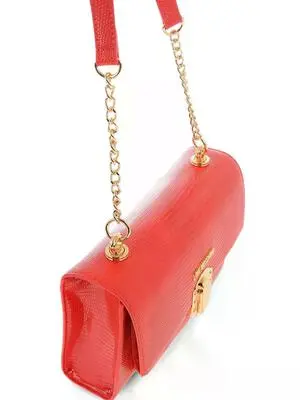 Moschino Lizard-effect Logo-lettering Shoulder Bag