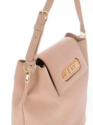 Moschino Logo-plaque Pebbled-effect Shoulder Bag