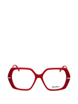Max Mara Geometric Frame Eyeglasses - Red