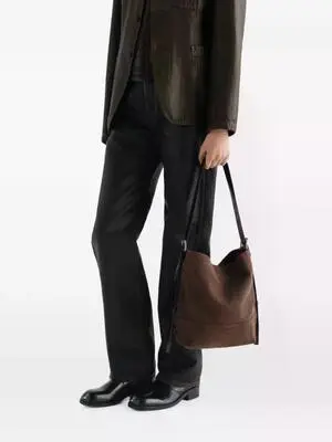 LEMAIRE Small Belted Tote Bag In Heavy Eco Cotton Canvas - Brown