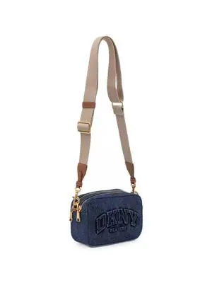 Dkny Logo-embroidered Denim Shoulder Bag