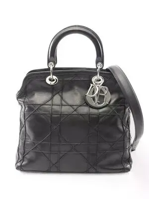 Dior 2010s Cannage Granville Shoulder Bag - Black