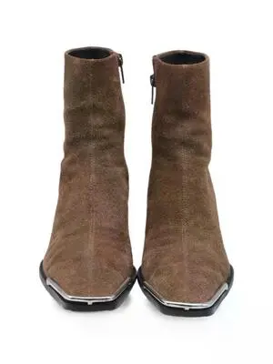 ALEXANDER WANG Suede Metal-tip Ankle Boots