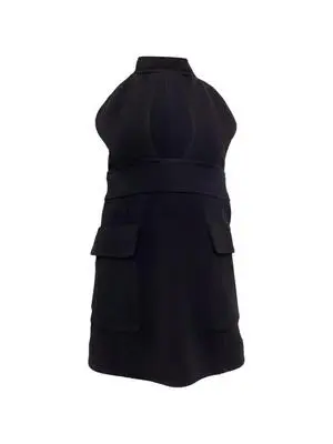 Saint Laurent Turtleneck Cut-out Mini Dress - Black