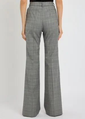 Sportmax Checked Flared-leg Wool Trousers