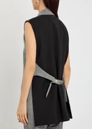 Sportmax Plaid Wool Sleeveless Blazer