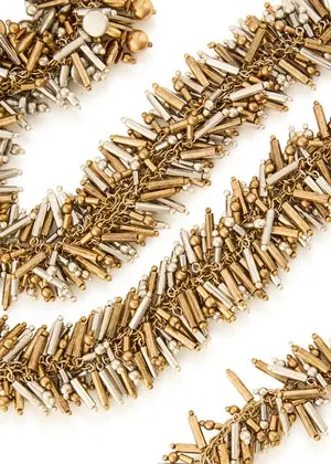 Dries Van Noten Embellished Brass Scarf Necklace
